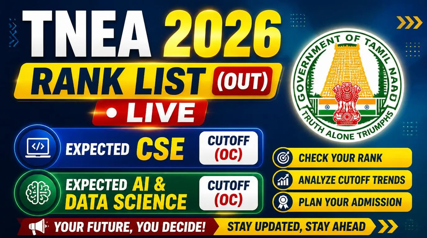 TNEA 2026 Rank List: Official Merit PDF Download Link, Cut-Off Marks ...
